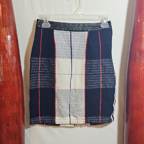 Merona | Skirts | Merona Blue And Red Mini Pencil Skirt | Poshmark